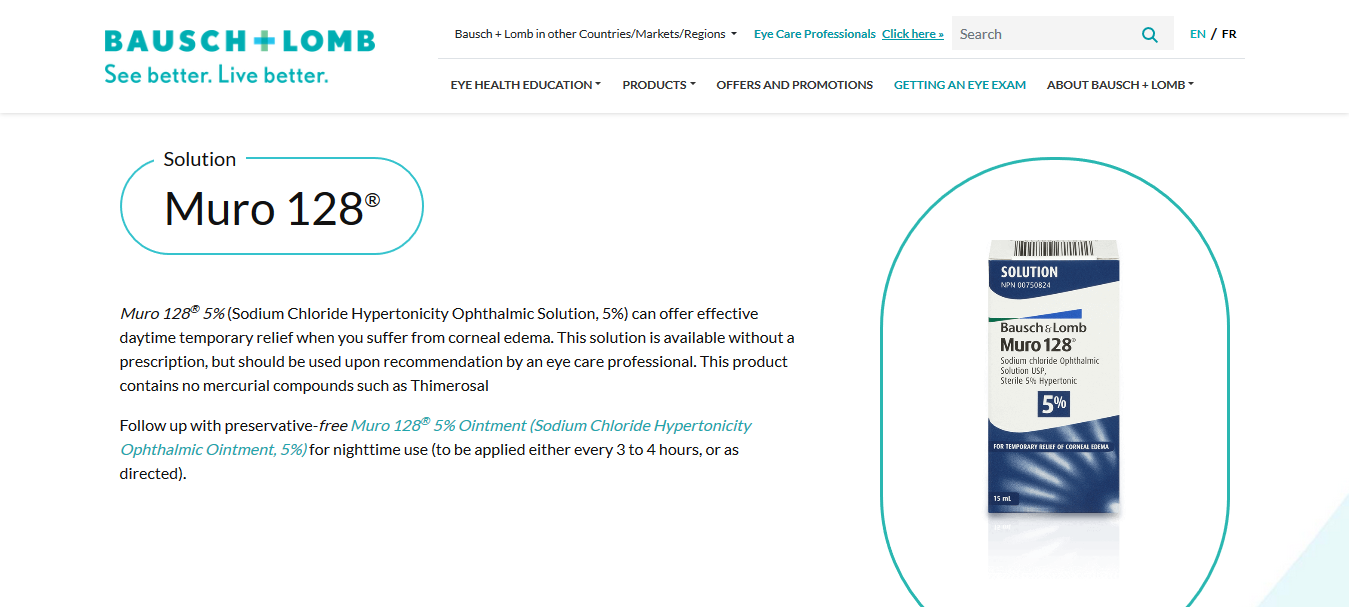 Bausch + Lomb | Muro 128® Solution for Corneal Edema
