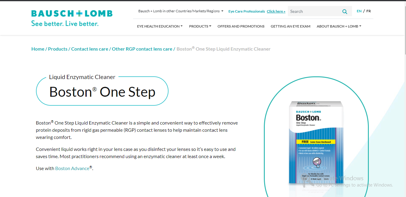 Bausch + Lomb | Boston One Step Liquid Enzymatic Cleaner