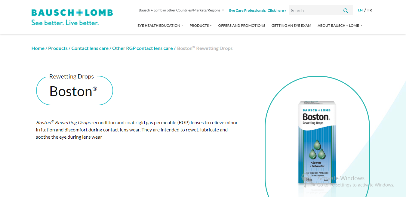 Bausch + Lomb | Boston® Rewetting Drops for Gas Permeable Lenses