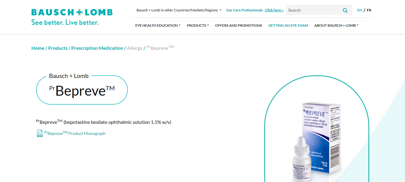 PrBepreveTM - Bausch + Lomb