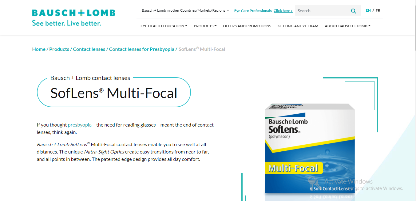 Bausch + Lomb Contact Lenses | SofLens® Multi-Focal