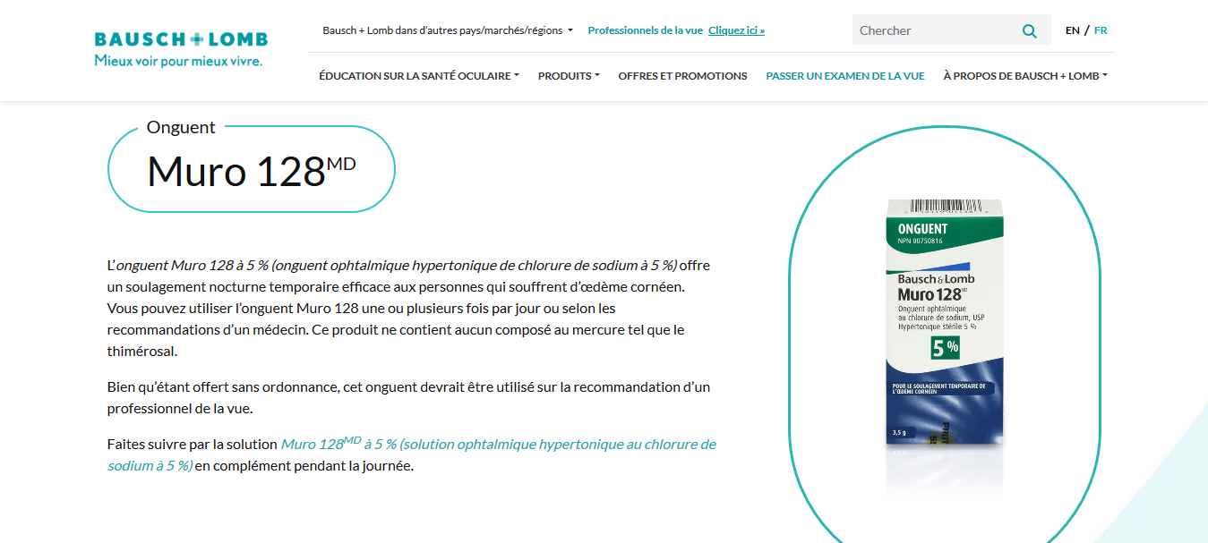 Onguent Muro 128MD - Bausch + Lomb